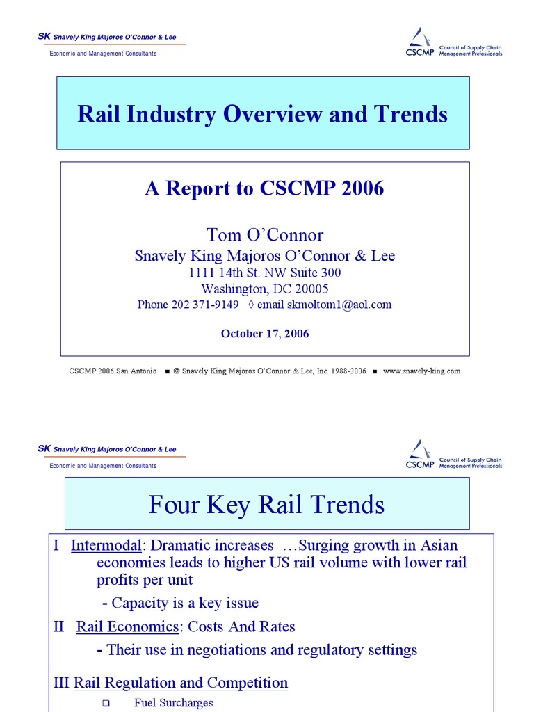 Rail Industry Overview and Trends Condensed 10-17-2006 | PDF | Rail ...