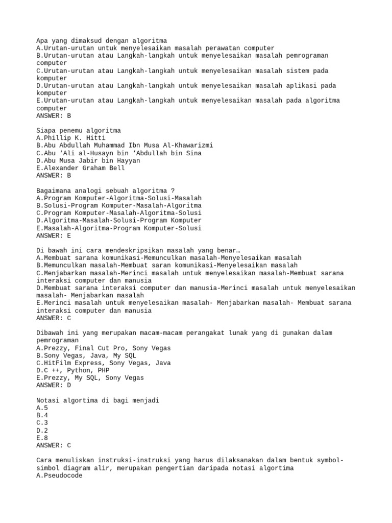 SOAL Pemrograman 2023 | PDF | Komputer
