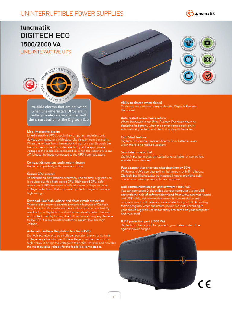 UPS - Digitech Eco 1500-2000VA Catalog | PDF | Power Supply | Mains ...