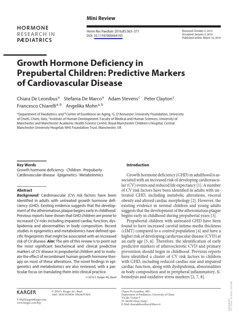 Deficit GH Prepuber | PDF | Regulation Of Gene Expression | Dna Methylation