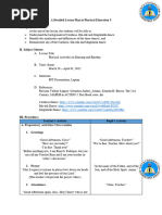 Detailed Lesson Plan in MSEP IV (PE) (Basic Dance Steps in 3 4 Rhythm ...