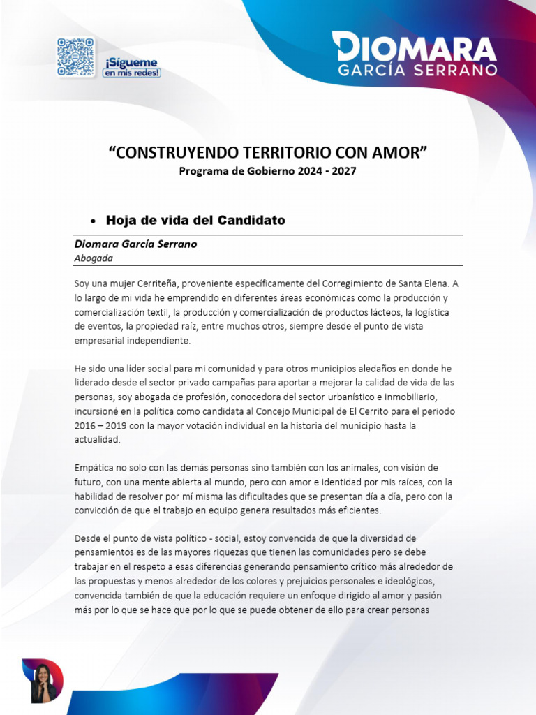 Programa de Gobierno de Diomara 2024-2027 | PDF | Sustentabilidad ...