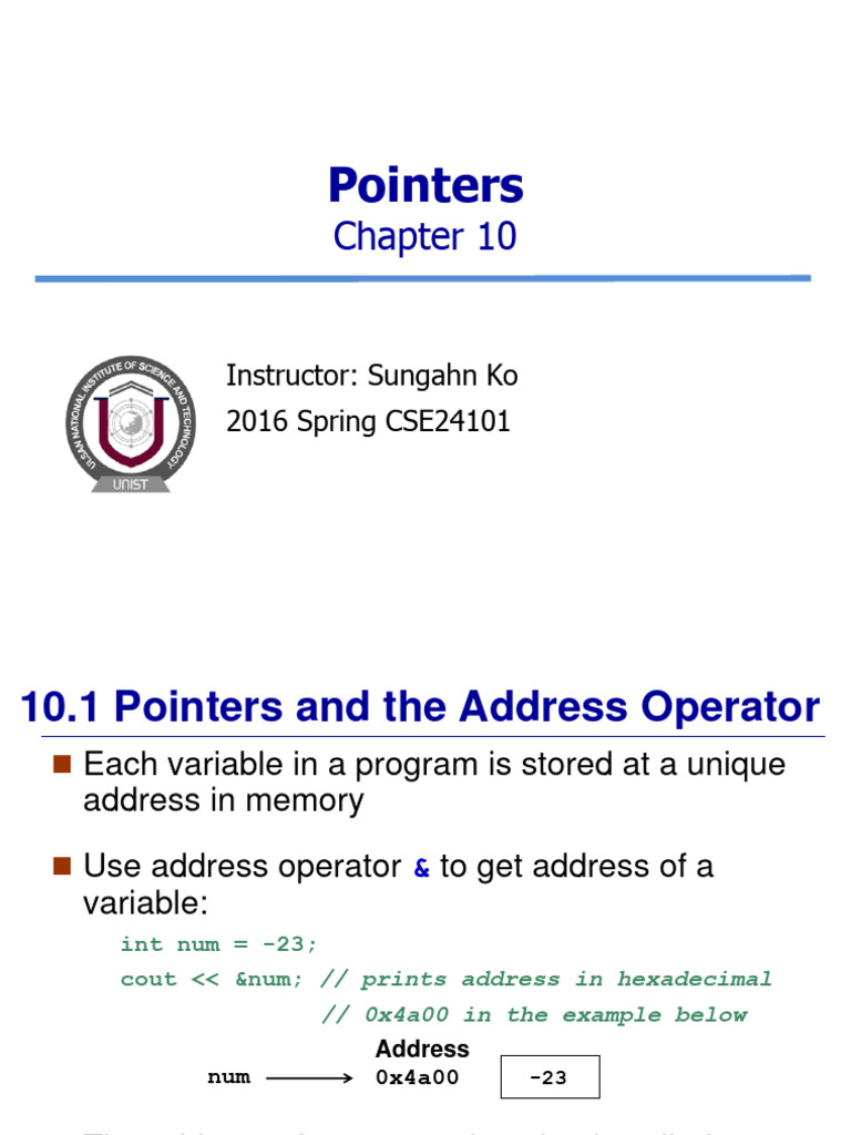 2-OOP 2016-spr CH10 | PDF | Pointer (Computer Programming) | Parameter ...