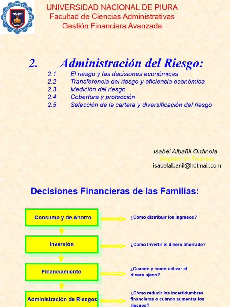 Cap 2 Administración Del Riesgo | PDF | Riesgo | Seguro