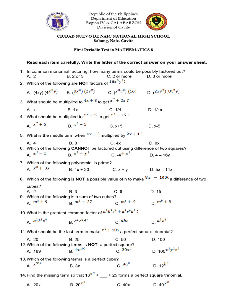 Math 81 ST Q | PDF | Abstract Algebra | Algebra