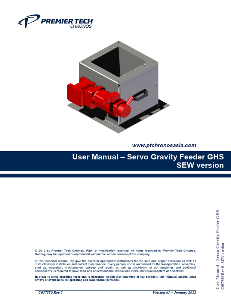 Gravity Feeder_User Manual | PDF | Bearing (Mechanical) | Safety