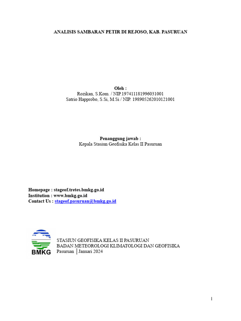 Analisis Rejoso - Kesambar Petir 08jan 20232 | PDF