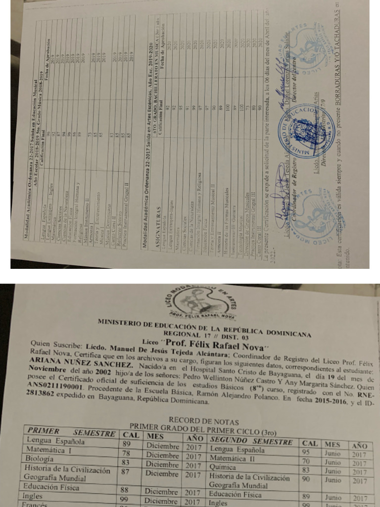 Récord de Nota | PDF