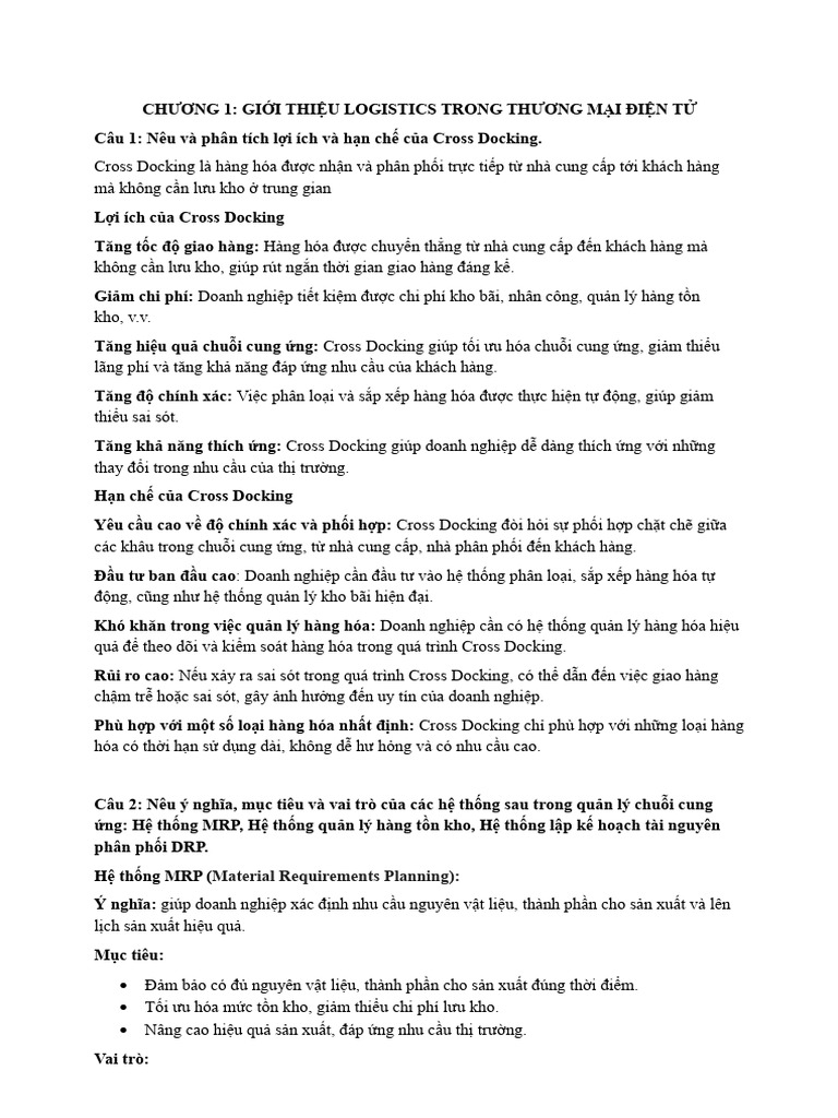 Btap Logistics c1 | PDF