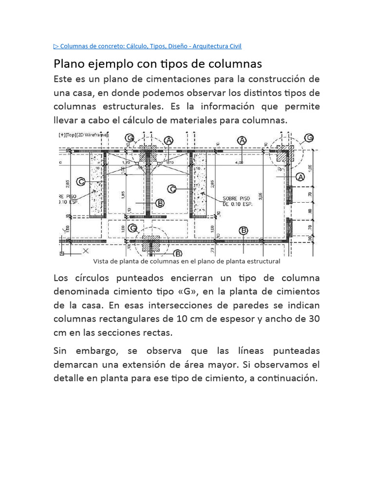 Plano Ejemplo Con Tipos de Columnas | PDF
