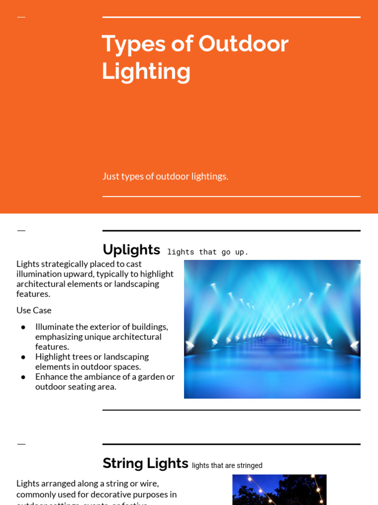 Types of Outdoor Lighting | PDF