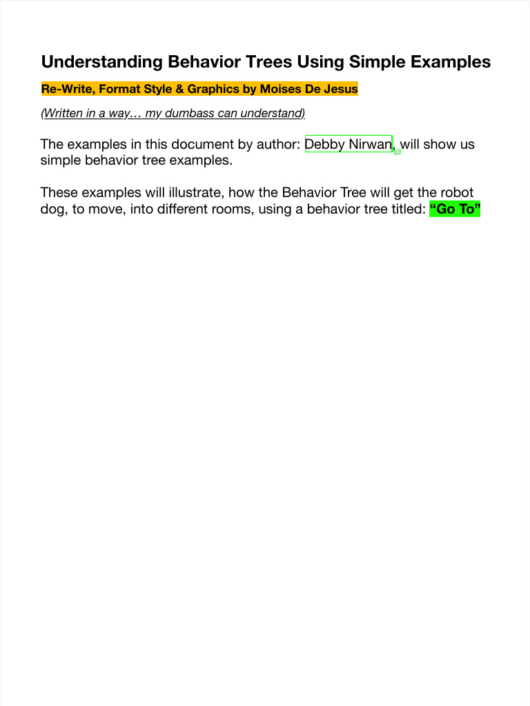 Understanding Behavior Tree (Moises de Jesus Rewrite) | PDF | Computing ...