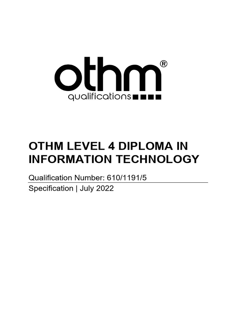 OTHM Level 4 IT Diploma Overview | PDF | Computer Programming ...