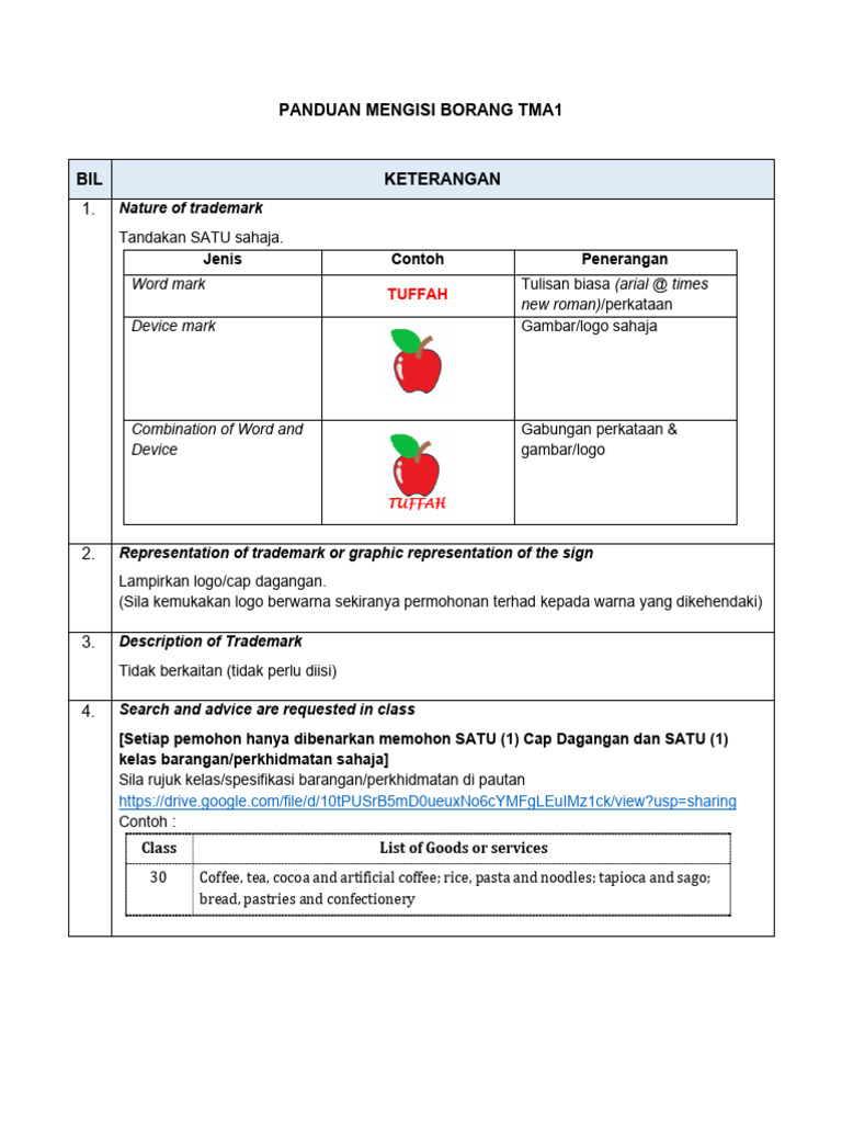Contoh Pengisian Borang TMA1 | PDF