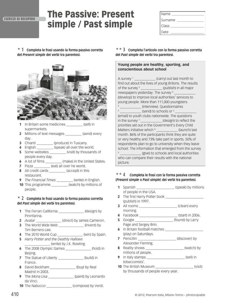 SSSG INGLESE The Passive Present Simple Past Simple | PDF | Internet