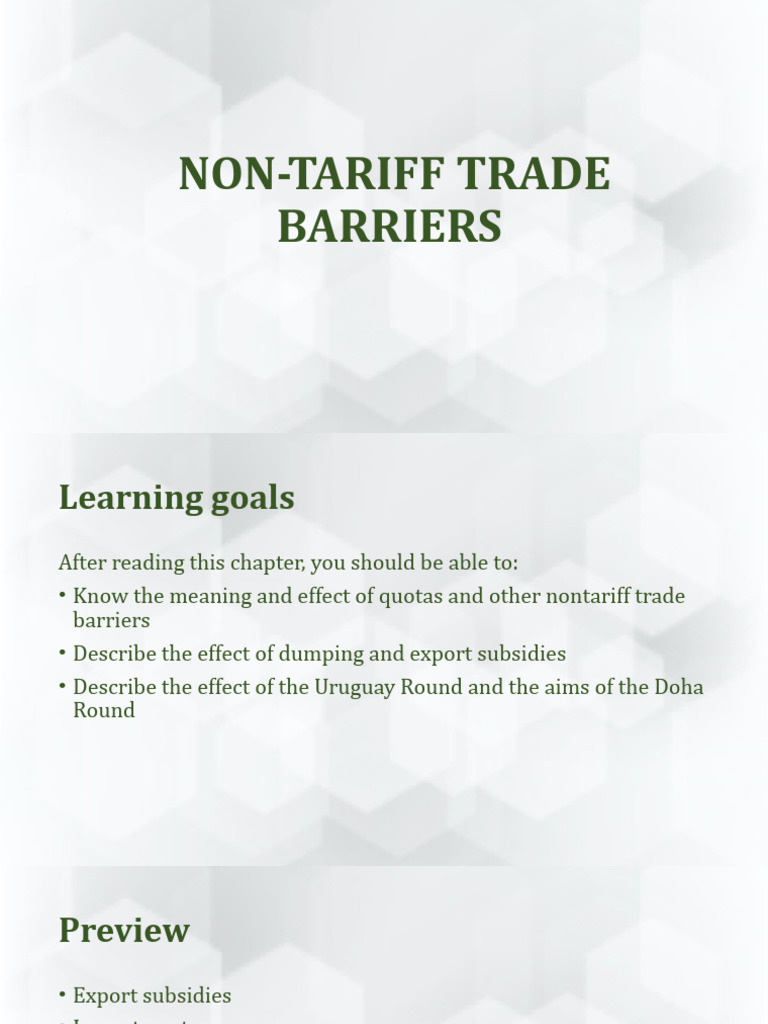 Non Tariff Trade Barriers Download Free Pdf Non Tariff Barriers To