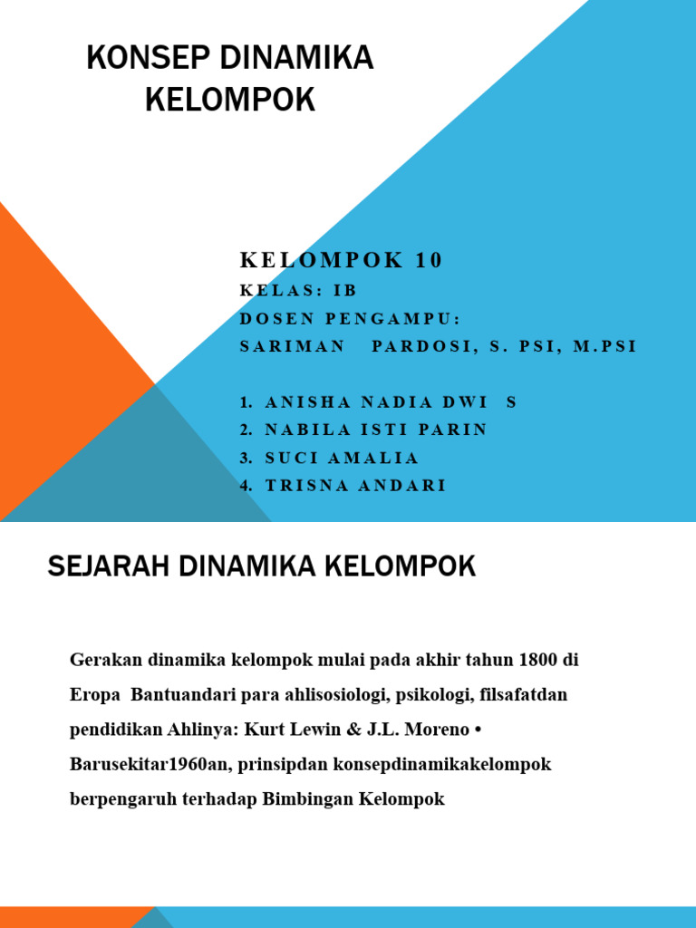 Konsep Dinamika Kelompok PPT Kel 10 | PDF