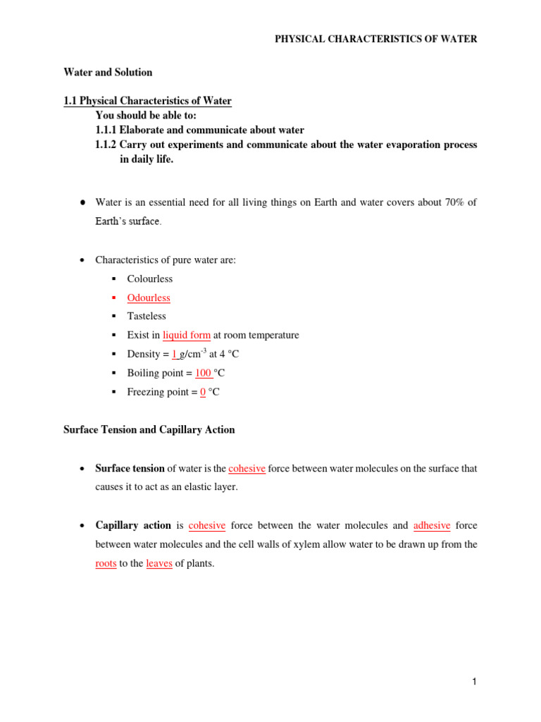 Water and Solution Module Answer Ver | PDF | Water Purification | Water