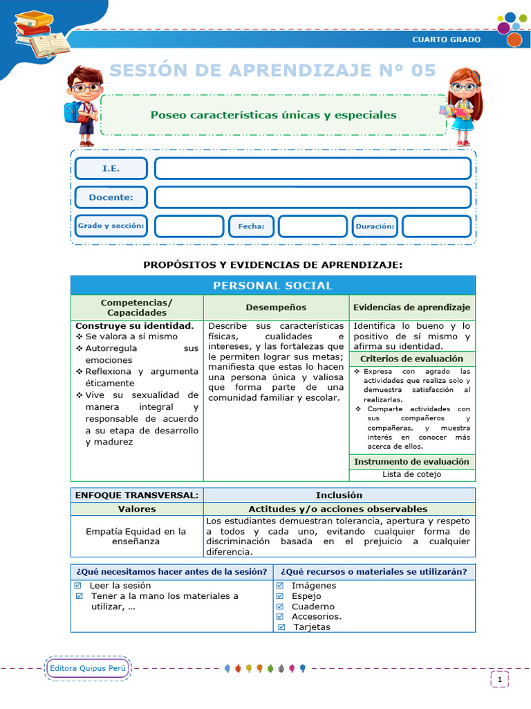 Sesiones de Aprendizaje - Semana 2 - UDA 1 - Editora Quipus Perú | PDF | Evaluación | Aprendizaje