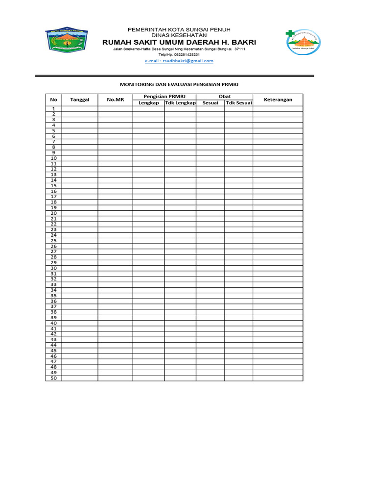 Format Evaluas PRMRJ | PDF