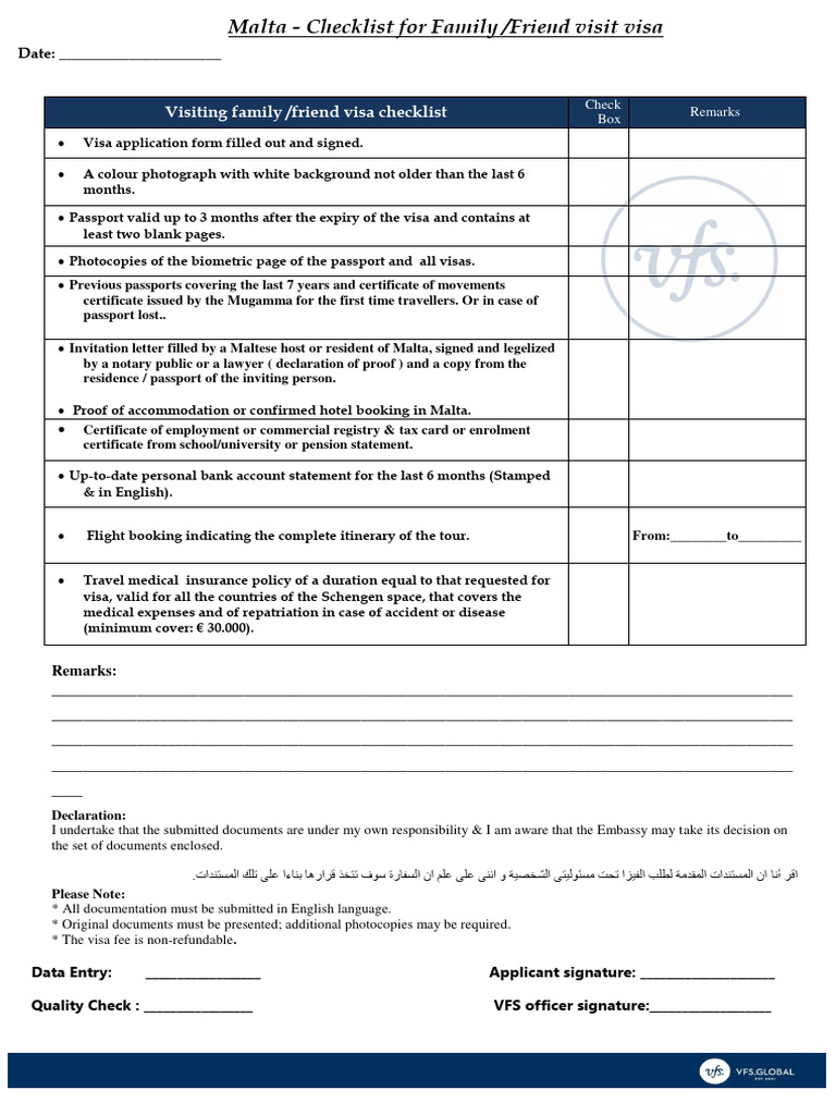family-visit-checklist-apr-2022 | PDF | Travel Visa | Passport