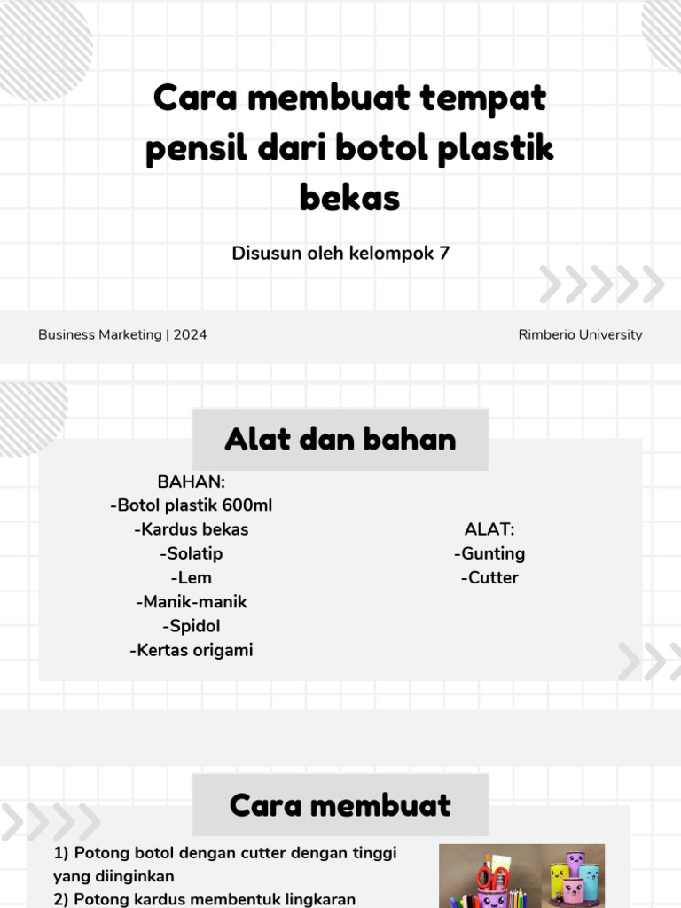 Cara Membuat Tempat Pensil Dari Botol Plastik Bekas Kelompok 7