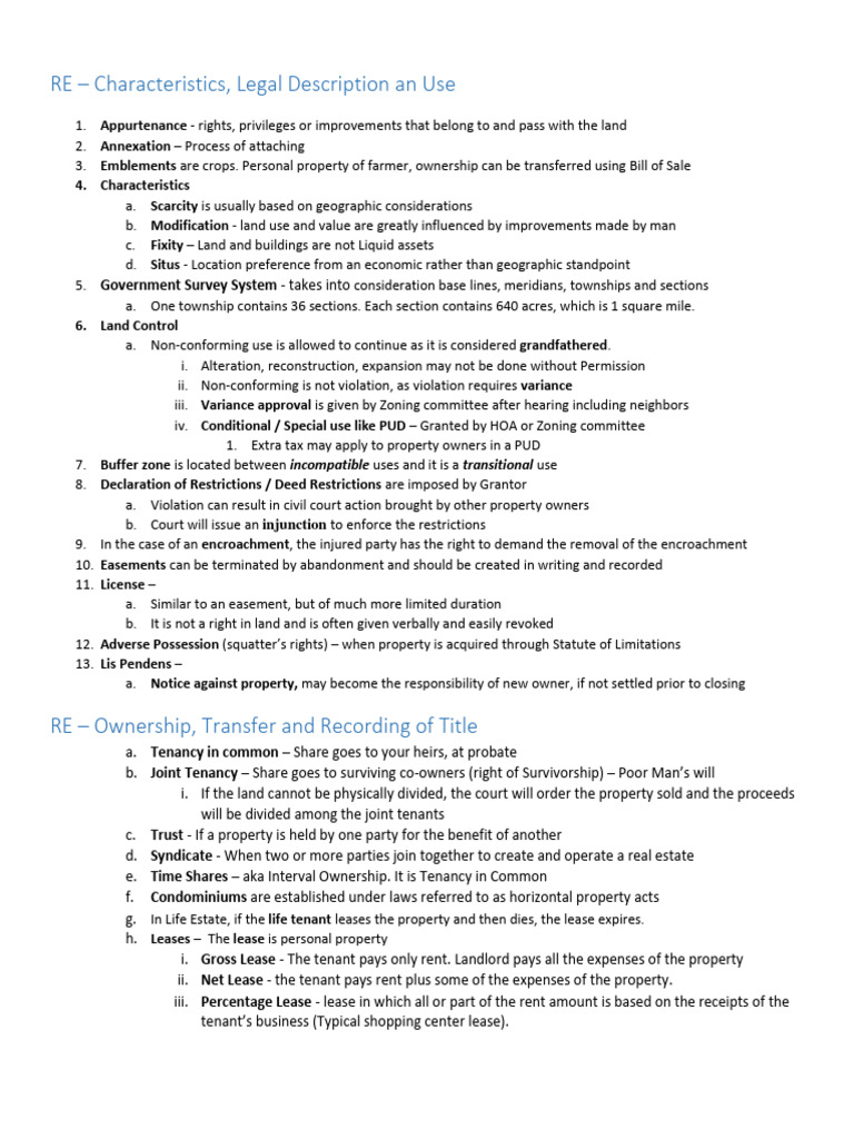 EXAM Short Notes | PDF | Foreclosure | Deed