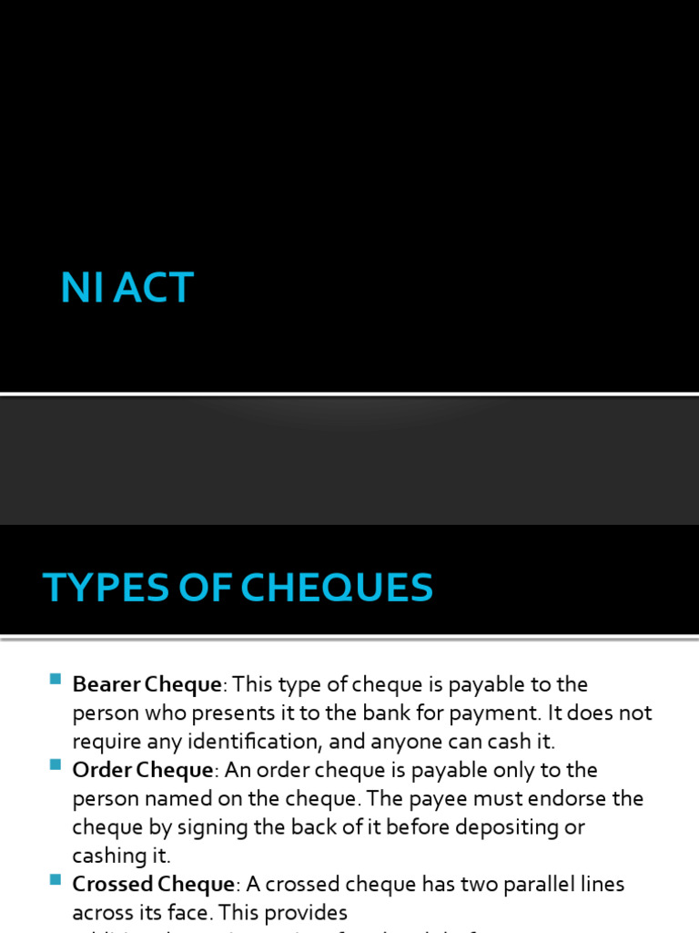 Ni Act 2 | PDF | Negotiable Instrument | Cheque