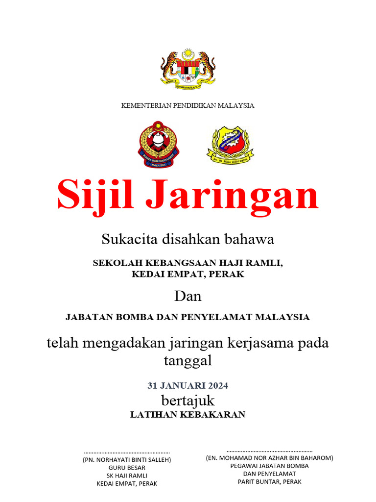 Sijil Bomba 2024 | PDF