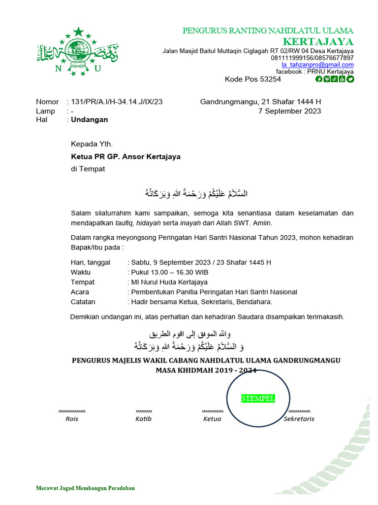 Contoh Surat Ranting | PDF