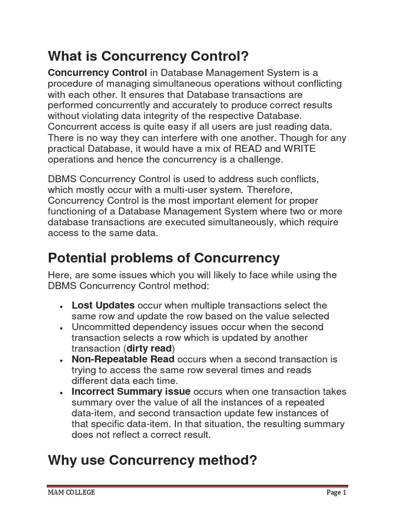 Concurrency Control Tecniques Unit-4 | PDF | Finance & Money Management | Computers