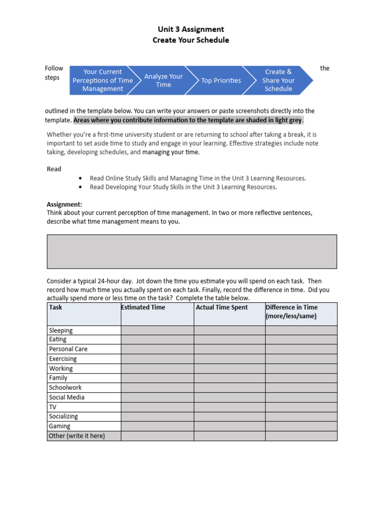 Unit 3 Assignment Template | PDF | Cognition