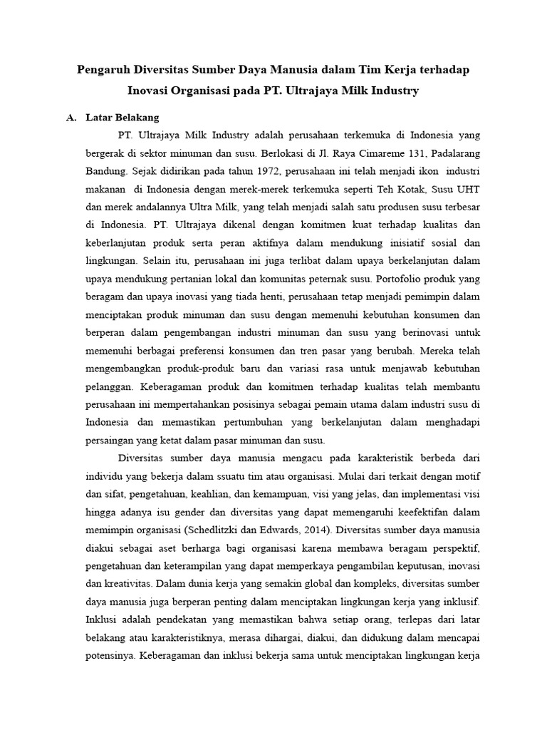 Diversitas SDM dan Inovasi PT Ultrajaya | PDF | Ilmu Sosial