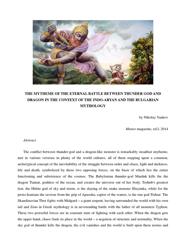 The Mytheme of The Eternal Battle Between Thunder God and Dragon in The ...