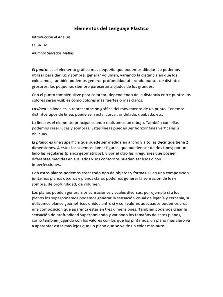 Elementos Del Lenguaje Plastico | PDF