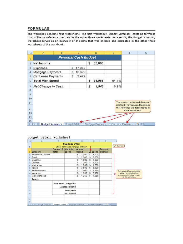 Practice Exercise 2 Formulas Pdf Microsoft Excel Worksheet