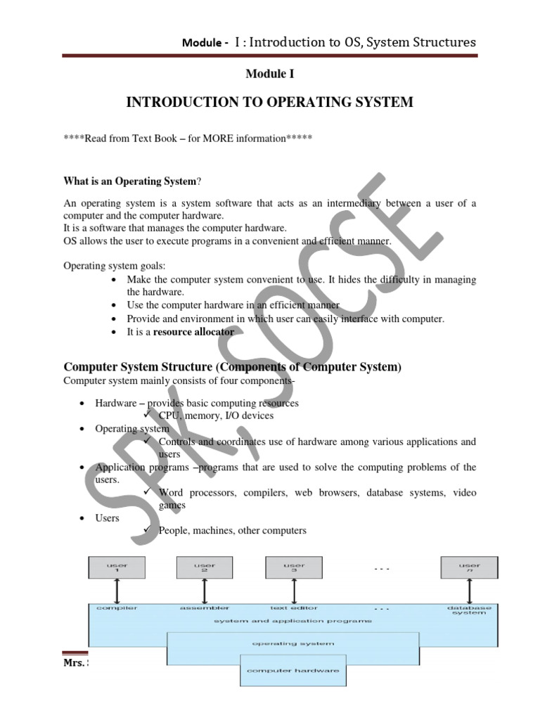 Module I | PDF | Operating System | Kernel (Operating System)