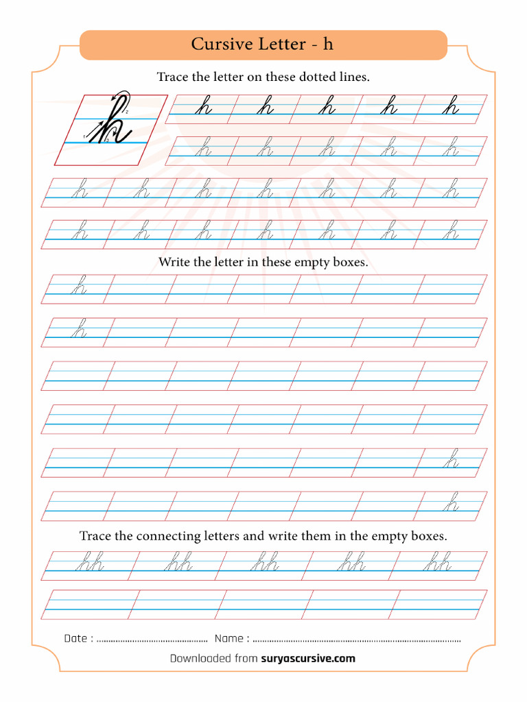Cursive Small Letter H | PDF