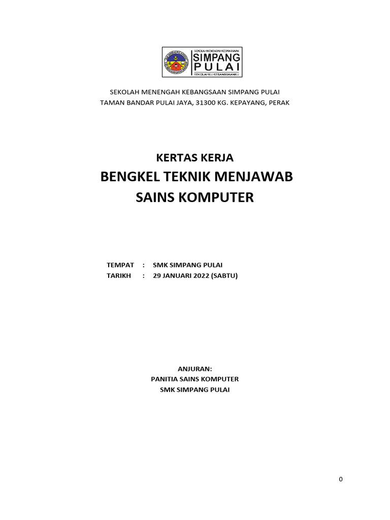 Kertas Kerja Bengkel Teknik Menjawab SK 2022 (1) | PDF