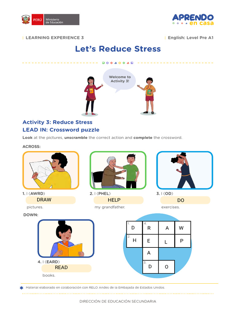 4 CICLO VI (1° y 2°) Actividad 3 EDA 3 - PRE-A1 | PDF