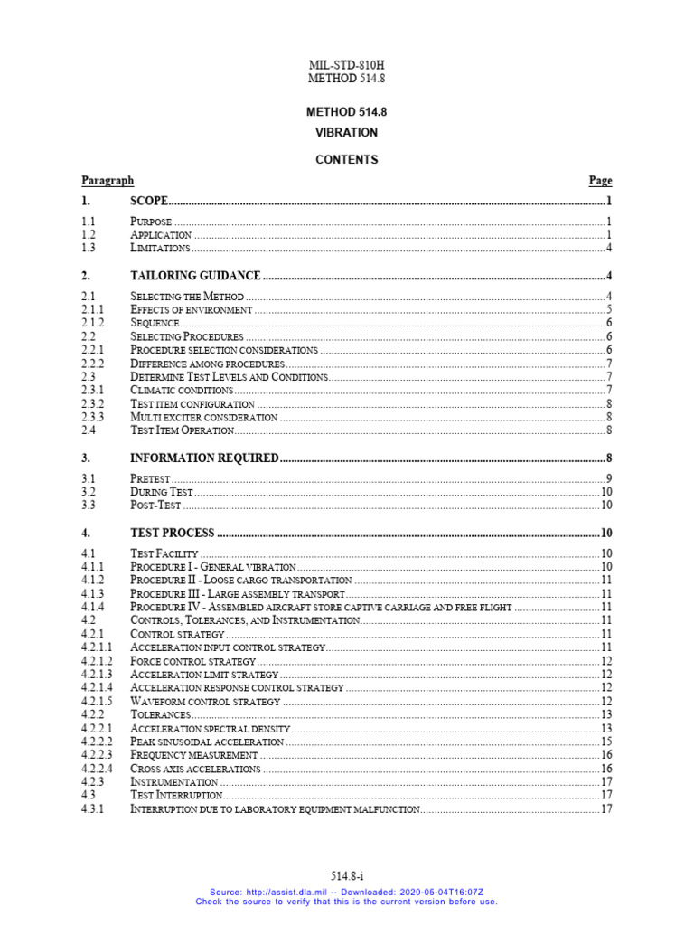 MIL-STD-810H Vibration Method 514.8 | PDF | Aircraft | Vehicles