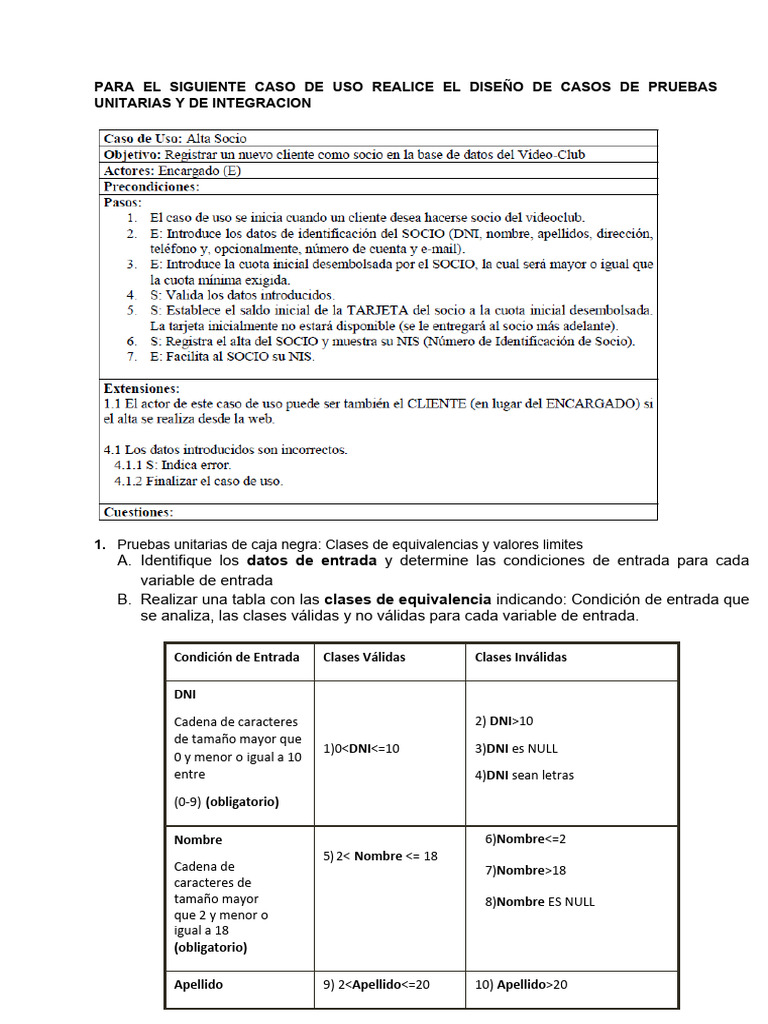Caso Pruebas Unitarias y de Integracion (Difi Bomba) | PDF ...