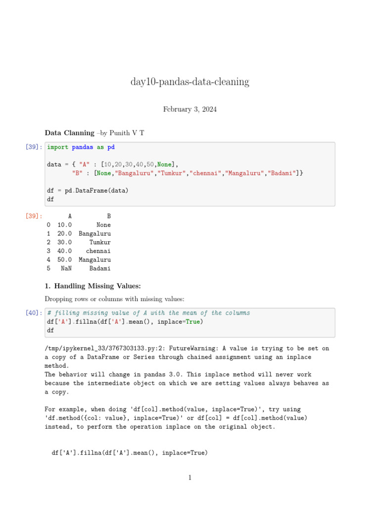 Day 10 Pandasdatacleaning | PDF | Computer Data | Computer Engineering