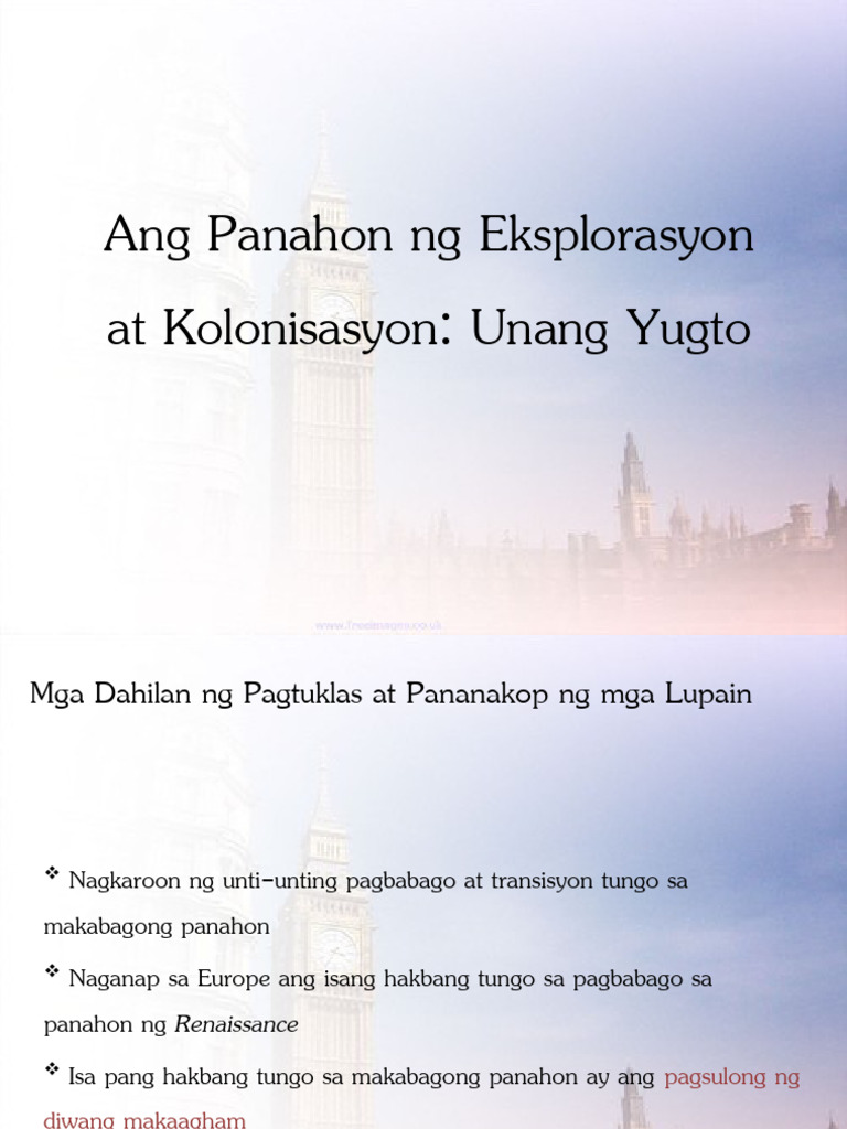 Dokumen.tips Ang Panahon Ng Eksplorasyon at Kolonisasyon Unang Yugto | PDF