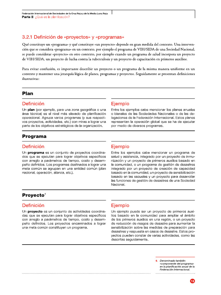 Definiciones de Plan Programa Proyecto | PDF