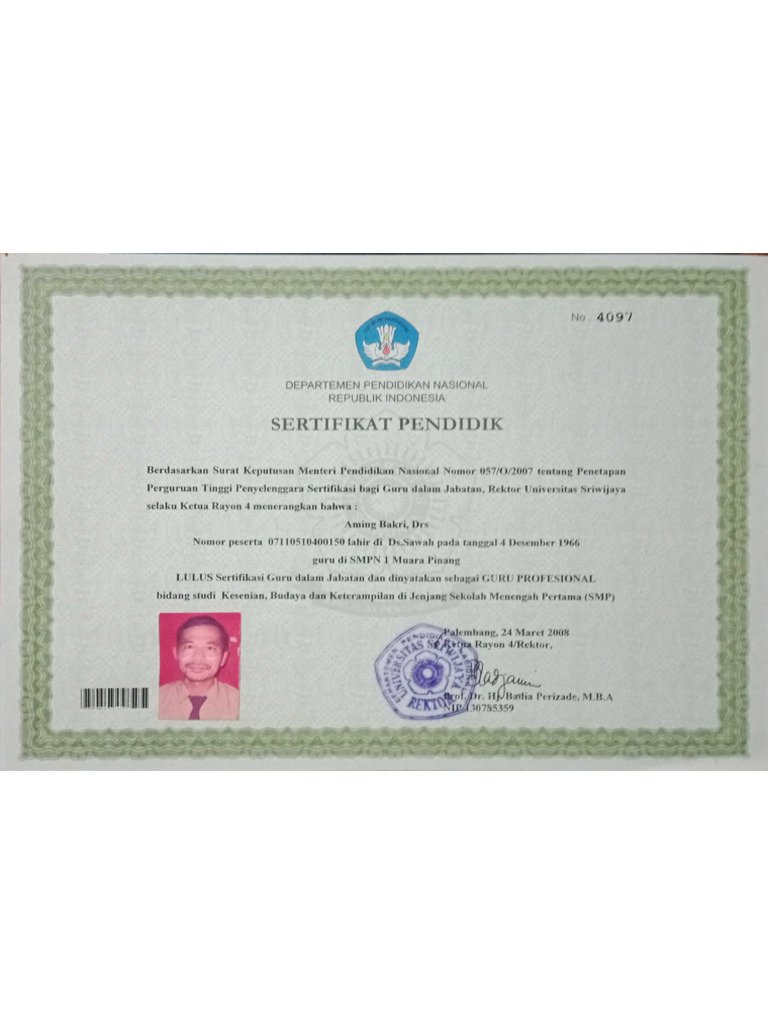Sertifikat Pendidik | PDF
