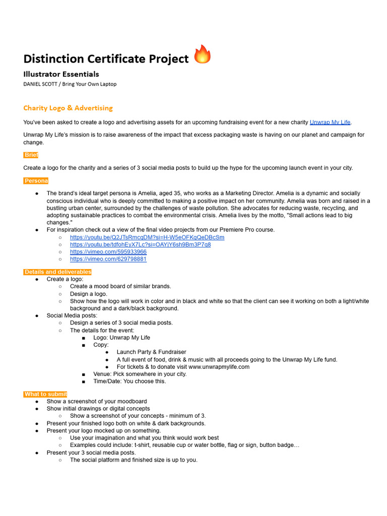 Distinction Certificate Project - Illustrator Essentials | PDF | Social ...