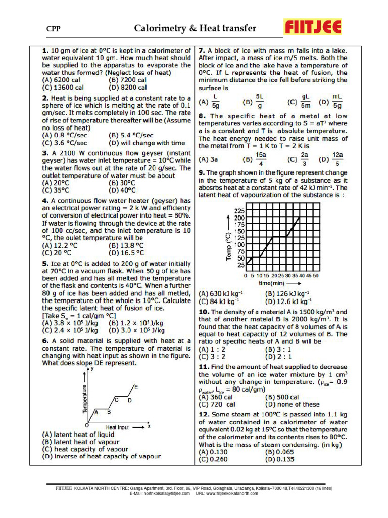 CPP - Calorimetry & Heat Transfer - 1 | PDF