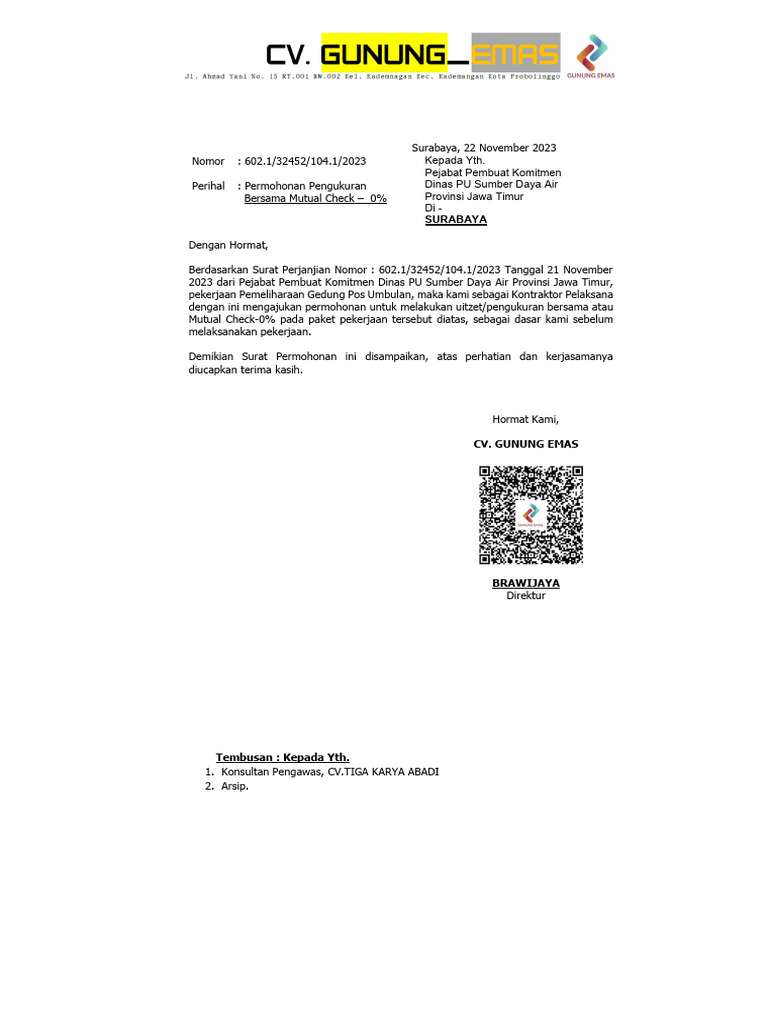 Surat Permohonan MC 0 & MC 100 | PDF