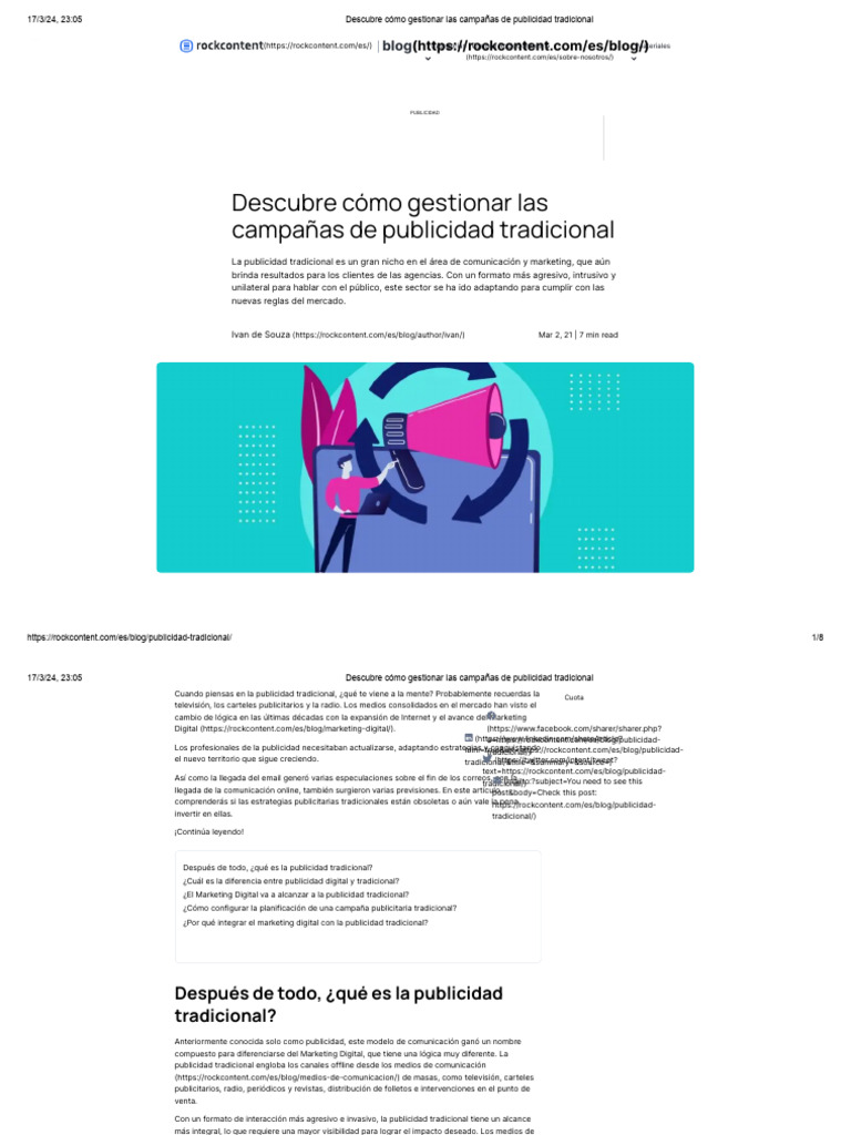 Descubre Cómo Gestionar Las Campañas de Publicidad Tradicional | PDF ...